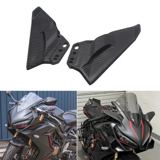 Aerodynamic Winglets Wings Side Fairing Spoiler Carbon Fiber For Honda