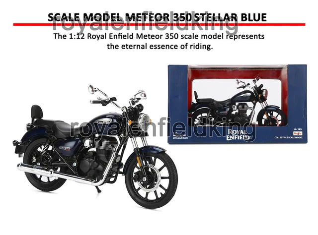 ROYAL ENFIELD METEOR 350 1:12 Scale Model Stellar Blue Best Quality £38 ...