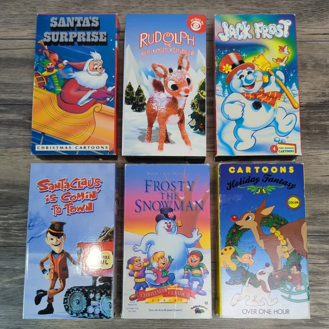 CHRISTMAS VHS CARTOON Films Rudolph Frosty The Snowman Jack Frost Santa ...