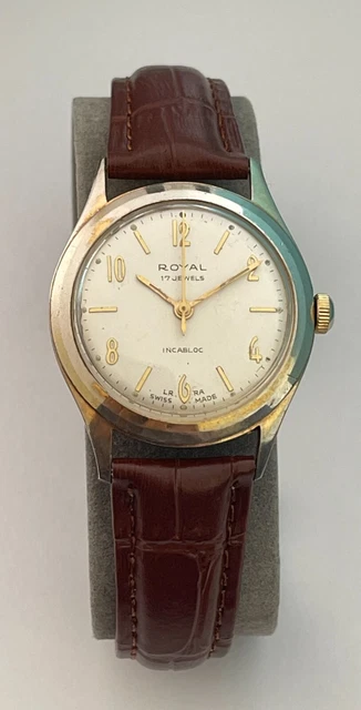 VINTAGE ROYAL WATCH Incabloc 17 Jewels LR RA Swiss Made Antimagnetic ...