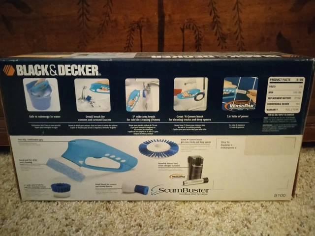 BLACK & DECKER Scum Buster Cordless Wet Scrubber New Unopened 3.6 Volt ...