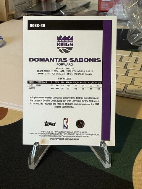 TOPPS 2026 BASKETBALL Domantas Sabonis 1980 45th Anniversary Foil Card ...