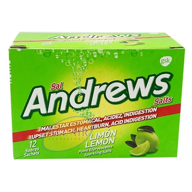ANDREWS SALTS ORIGINAL Instant Relief from Upset Stomach - 24 Sachets ...