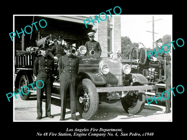 OLD PHOTO LOS ANGELES FIRE DEPARTMENT LAFD No 48 STATION SAN PEDRO ...