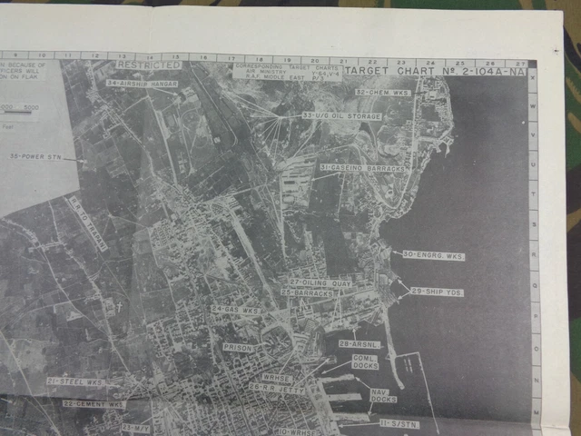 WW2 INTELLIGENCE BOMBING TARGET MAP of "PALERMO" (SICILY) USAAF ...