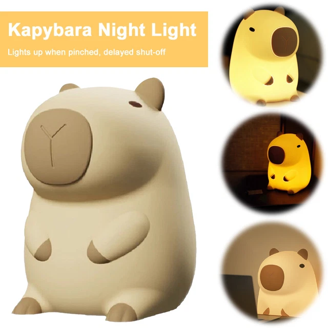 CAPYBARA NIGHT LIGHT Cartoon Pat Light 2 Gear Dimmable Bedside Lamp for ...