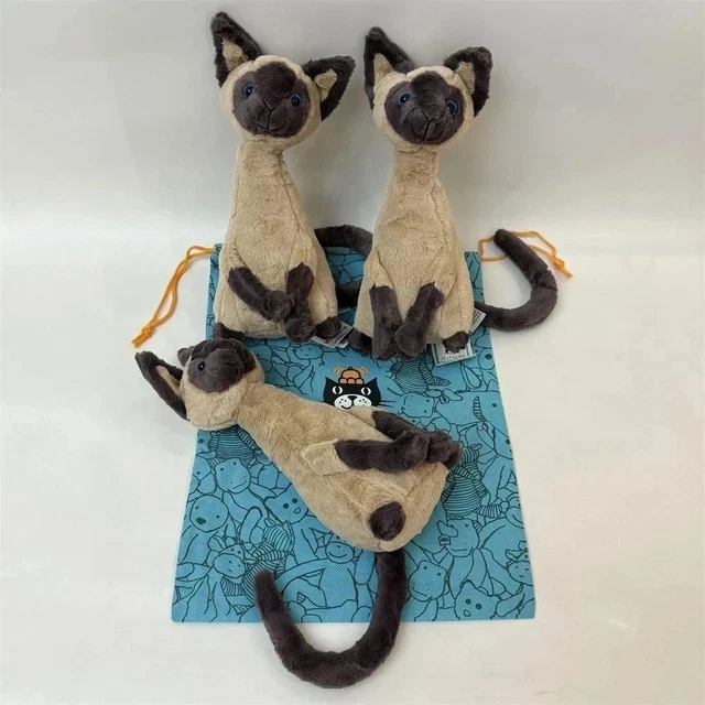 1PCS JELLYCAT IRIS Siamese Cat Christmas Plush Toy doll Tags Dust Bag ...