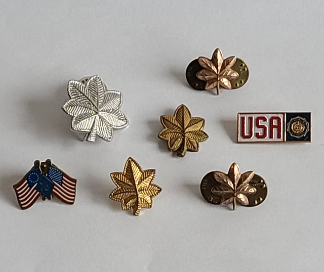 VINTAGE US MILITARY Oak Leaf Lapel Pins, USA Pins, American Legion Pin ...