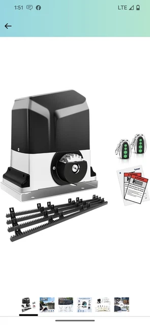 AUTOMATIC SLIDING GATE Opener Rack Drive Electric Motor Driveway 3400 ...