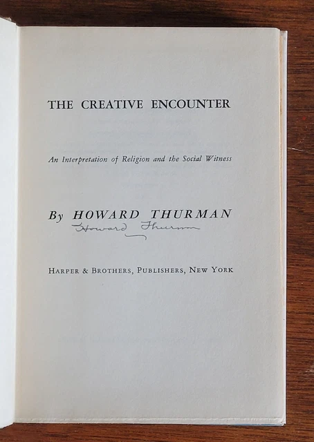 AFRICAN AMERICAN AUTHOR Book Signed Howard Thurman Civil Rights Leader ...