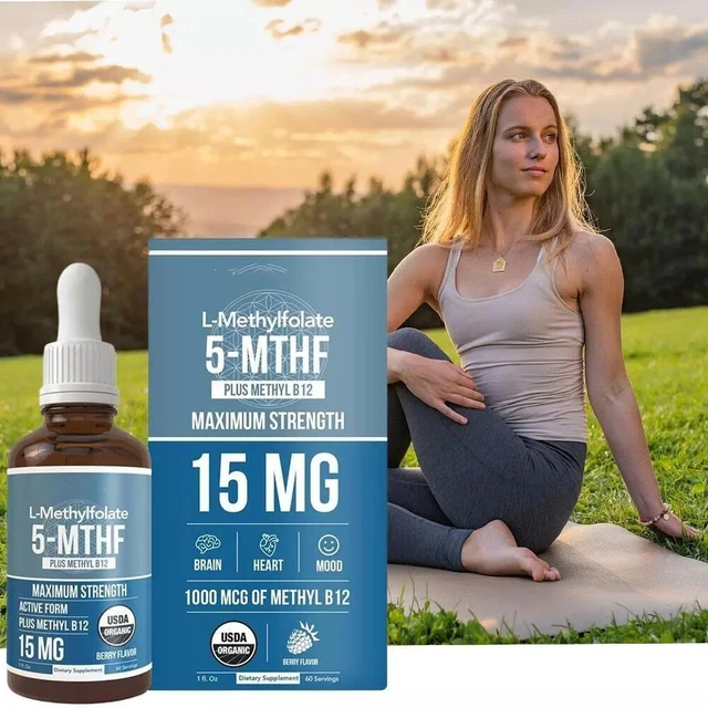1PC L-METHYL FOLATE 5-MTHF Drops 1000 Mcg - Liquid Vitamins Folate ...