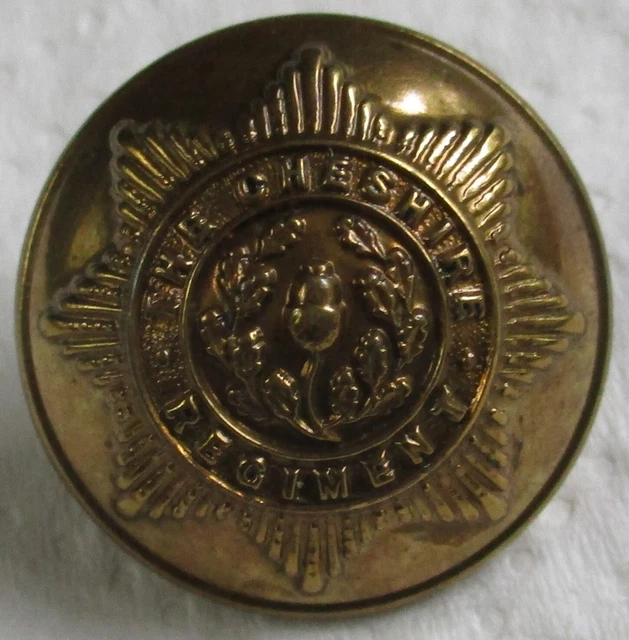 BRITISH ARMY:&CHESHIRE REGIMENT OFFICER'S BRASS BUTTON" (Large, 25mm ...