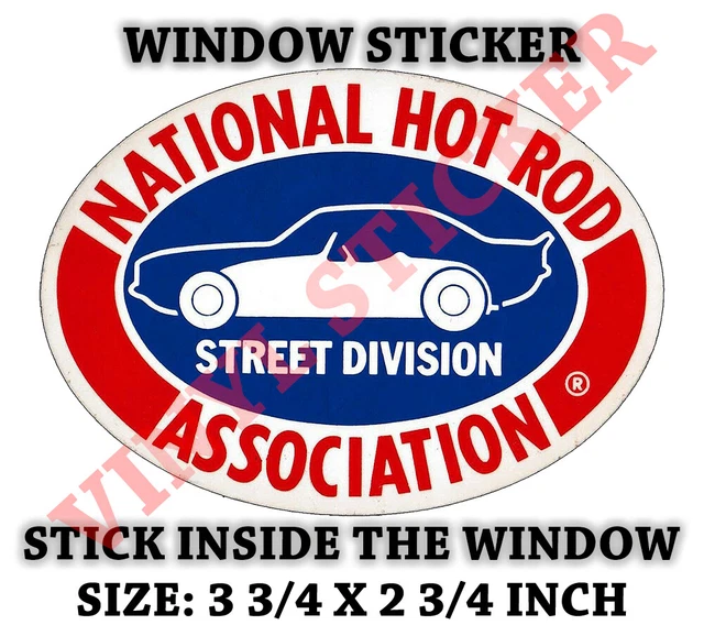 NHRA NATIONAL HOT Rod Association Window Decal Sticker Vintage Look ...