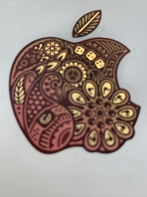 RARE INDIAN DESIGN Genuine Apple Logo Decal Sticker iPhone - iPad ...
