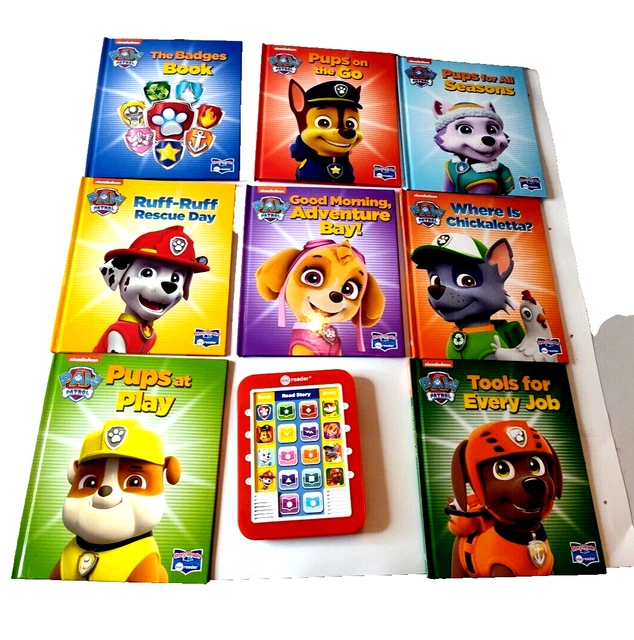 8 - NICKELODEON Paw Patrol Book Lot With Battery Operated Me Story ...