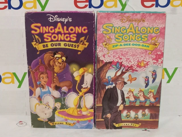 DISNEY SING ALONG Songs Be Our Guest & Zip-A-Dee-Doo-Dah VHS Lot Of 2 £ ...