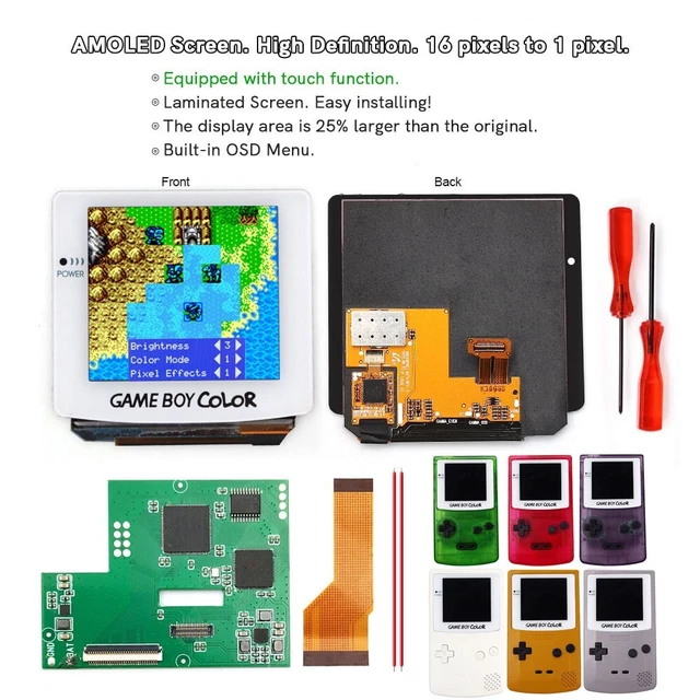 AMOLED TOUCH OLED White Laminated Screen For Game Boy Color GBC w ...