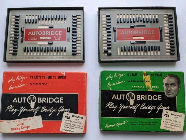 VINTAGE AUTO BRIDGE Game Play Yourself Set of 2 Complete 1950's $3.00 ...