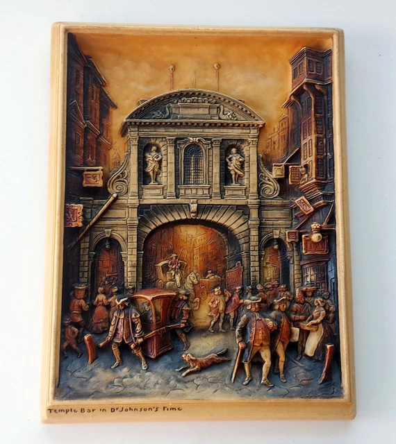 ARTHUR OSBORNE IVOREX Wall Plaque "Temple Bar in Dr Johnson's Time" £9. ...