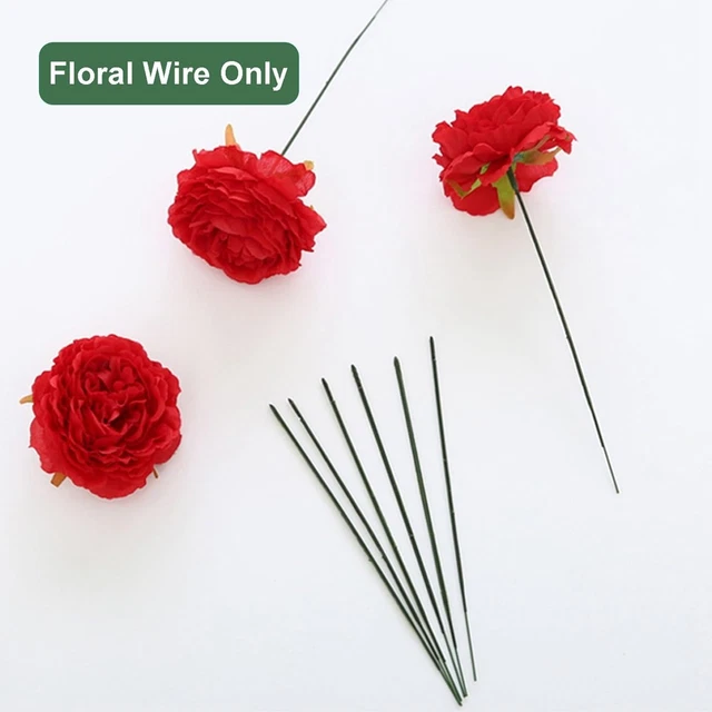 FLORIST WIRE, 200PCS Plastic Floral Stem, Artificial Flower Rod, Plant ...