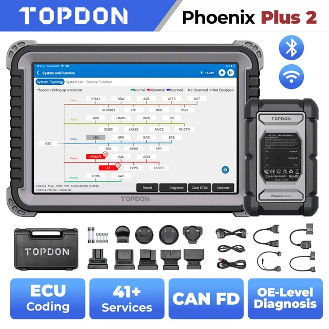 TOPDON PHOENIX PLUS 2 Bidirectional ECU Coding OBD2 Auto Diagnostic Scanner Tool £789.00 ...