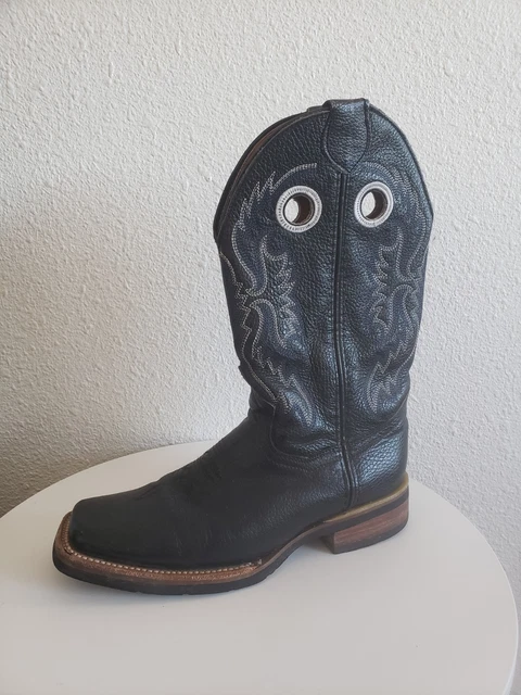 TEXAS COUNTRY WESTERN Cowboy Rodeo Mens US7/Mex26 Black Leather ...