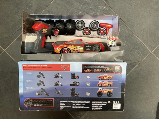 DISNEY PIXAR CARS Lightning McQueen Build-to-Race Remote Car + COMPLETE ...