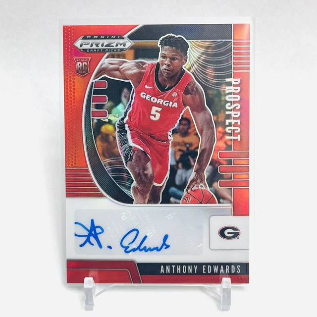 2020 PRIZM DRAFT Picks Anthony Edwards RC Prospect Auto Rosso Prizm #’d ...