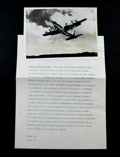 PHOTO AVION AIRCRAFT LOCKHEED HERCULES C-130 STOL + DESCRIPTIF 18x13cm ...