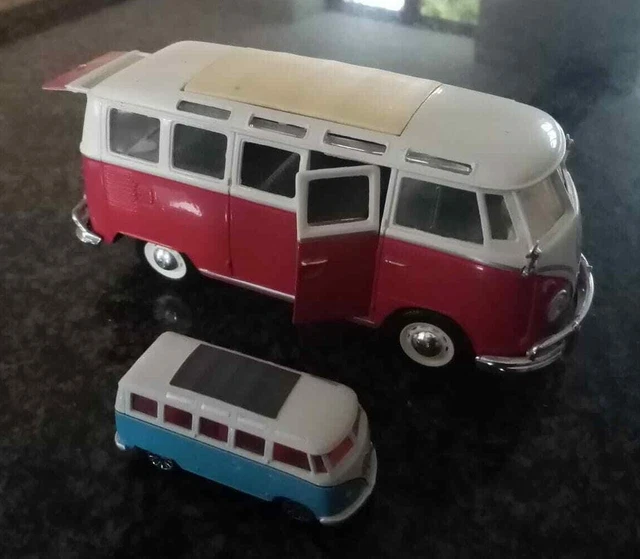 VW VAN BUS SAMBA 1:25 Scale Diecast Models Cars Camper Red & Small ...
