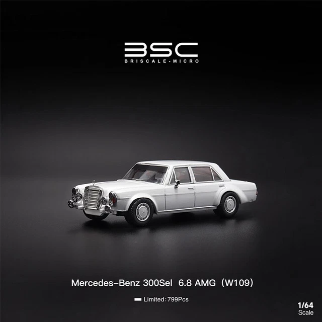 BSC 1/64 SCALE Mercedes-Benz 300SEL W109 AMG White Diecast Cat Model ...