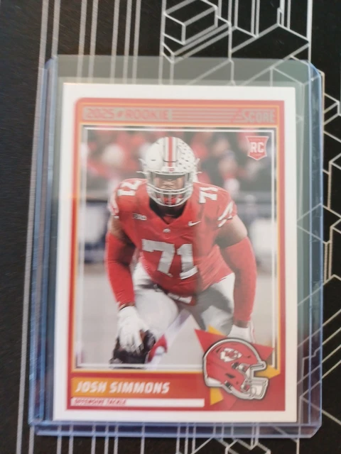 PANINI SCORE FOOTBALL 2025 Josh Simmons Rookie Kansas City Chiefs 32 £1 ...
