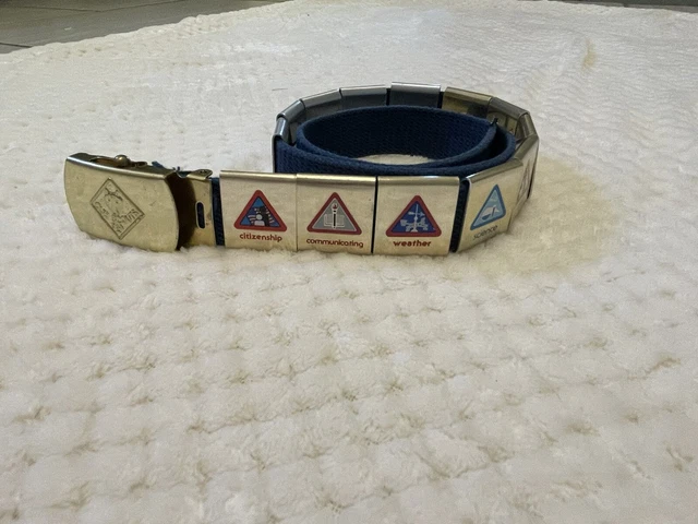 BOY SCOUTS BSA Cub Scout Belt With -3 Merit Badge Loops $17.00 - PicClick