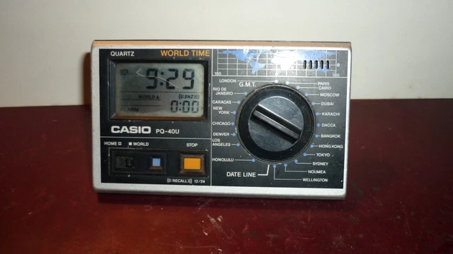 CASIO PQ-40U MINI reveil fuseau horaire mondial format game and watch ...