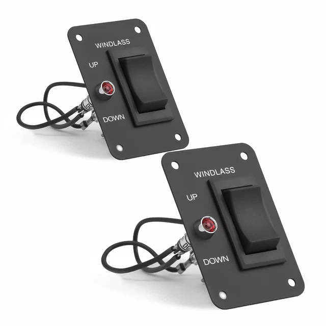 FIVE OCEANS ANCHOR Windlass Up/Down Rocker Switch Panel, 12V FO3739-M2 ...