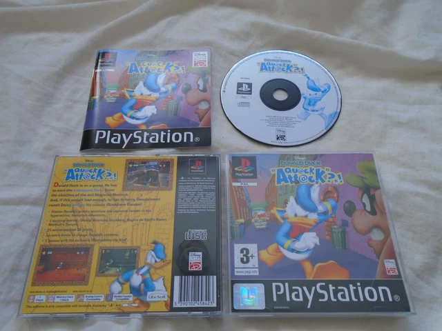 DISNEY'S DONALD DUCK Quack Attack PS1 (COMPLETE) classic black label ...