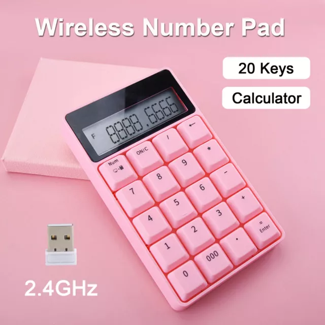 USB WIRELESS NUMBER Pad Numpad Numeric Keypad Keyboard Calculator W ...