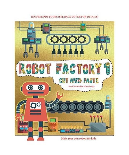 PRE K PRINTABLE Workbooks (Cut and Paste - Robot Factory Volume 1 ...