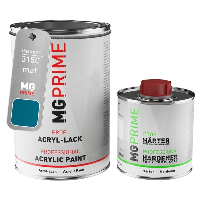 PANTONE 315C BLUE mat peinture acrylique 1,5 Litres 1500 ml durcisseur ...