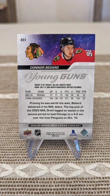 2023-24 UPPER DECK Series 2 Hockey Connor Bedard Young Guns Rookie Card #451 RC! EUR 672,29 ...