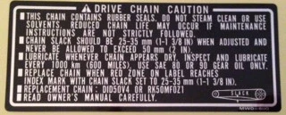 HONDA CBR900RR FIREBLADE Drive Chain Caution Warning Label Decal £9.99 ...