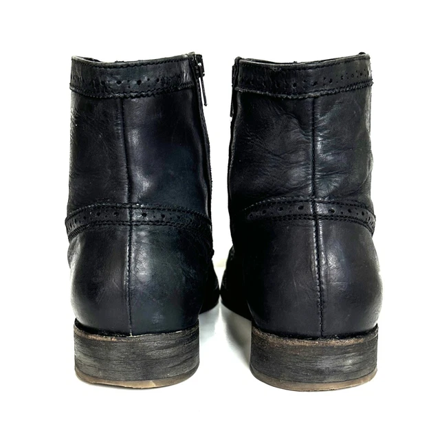 MENS ALL SAINTS Black leather Brogue Chelsea Ankle Boots UK 10 (44 ...