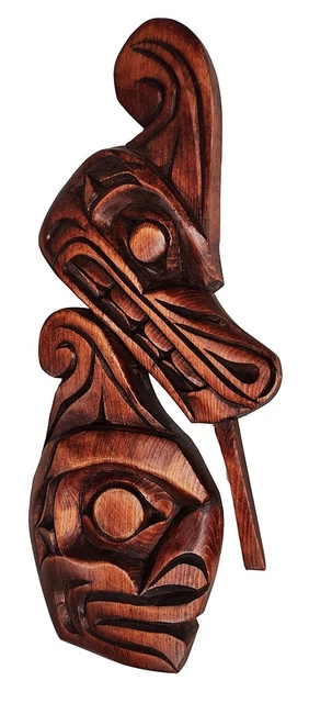 NORTHWEST COAST BC Canada First Nations Art Cedar SEA SERPENT Carving ...