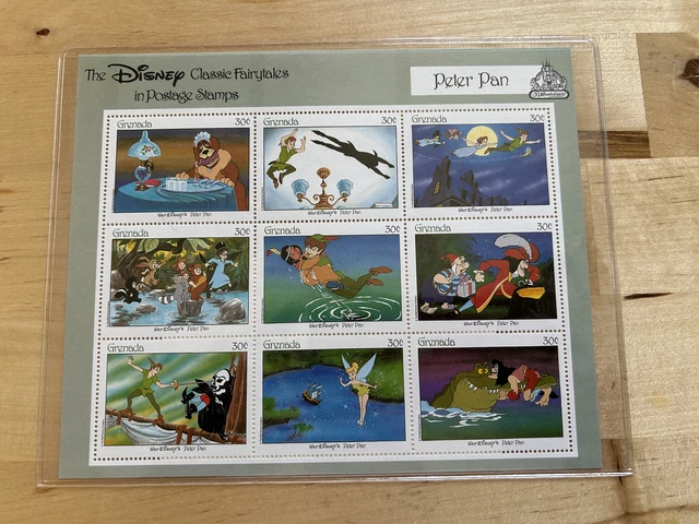 DISNEY CLASSIC FAIRY Tales Stamp Sheet Lot of 3 Peter Pan, Snow White ...