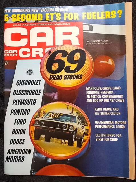 VINTAGE CAR CRAFT Magazine Drag Racing October 1968 Cool Retro Ads ...