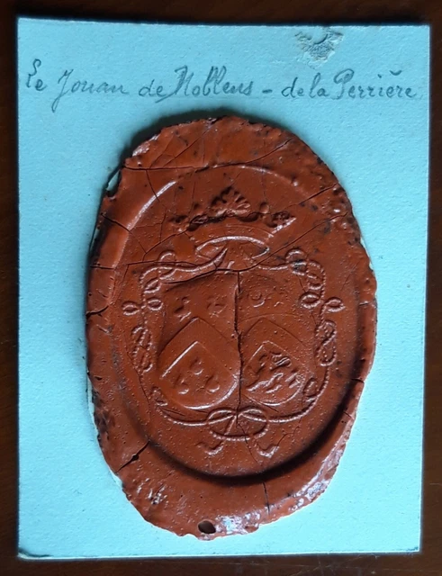 GRAND SCEAU CACHET De Cire Ancien Armoiries Blason De Famille EUR 35,00 ...
