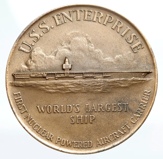 1960 UNITED STATES USS ENTERPRISE Carrier NAVY SHIP Coin VINTAGE Medal ...