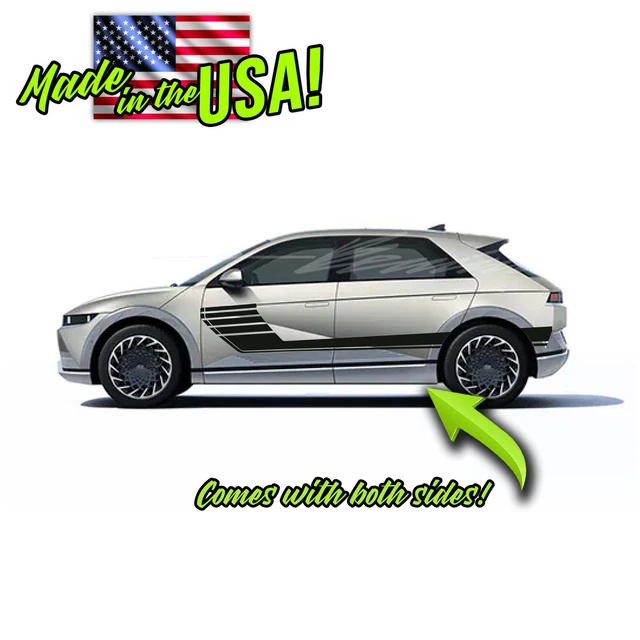 SIDE STROBE HOCKEY Racing Stripes Decals Fits 2021 &up Hyundai Ioniq 5 ...