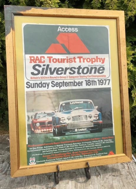 VINTAGE SILVERSTONE RAC TOURIST TROPHY RACE POSTER SUNDAY 18th ...