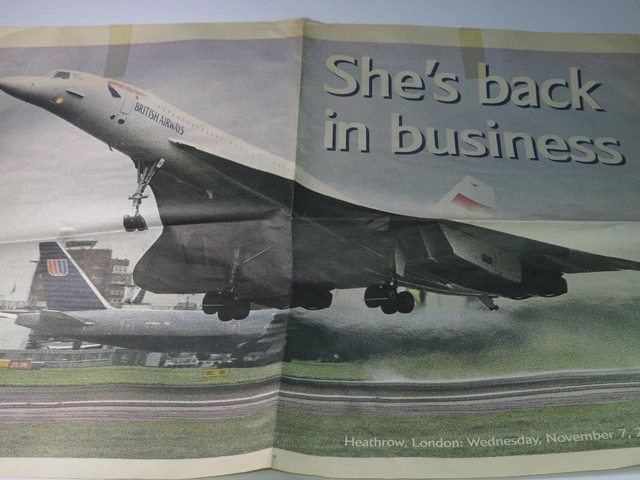 BA CONCORDE MEMORABILIA She's Back Poster 1st Flight After Maintenance ...